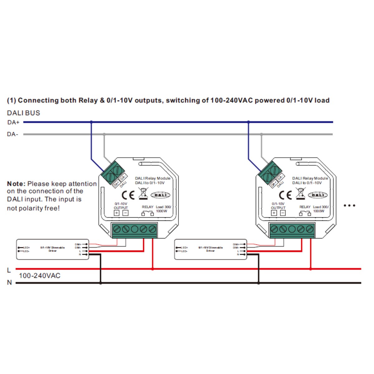 Sunricher 2 in 1 Converter: DALI to 0-10V + DALI Relay