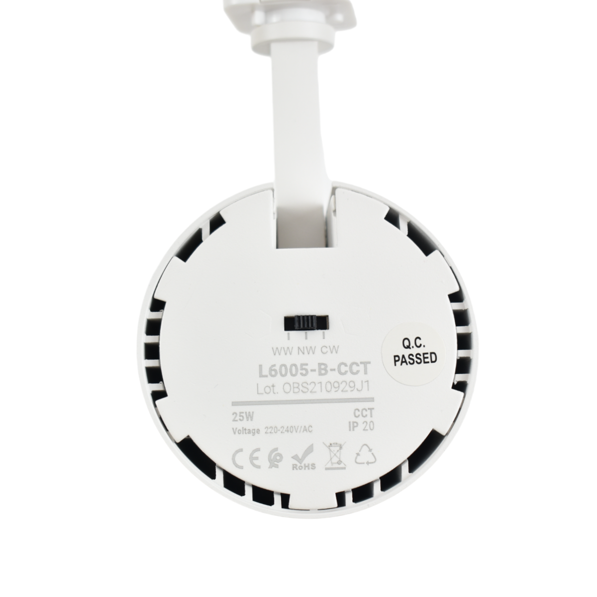 LED track spotlights single-phase zoom CCT with adjustable aperture 25W COB