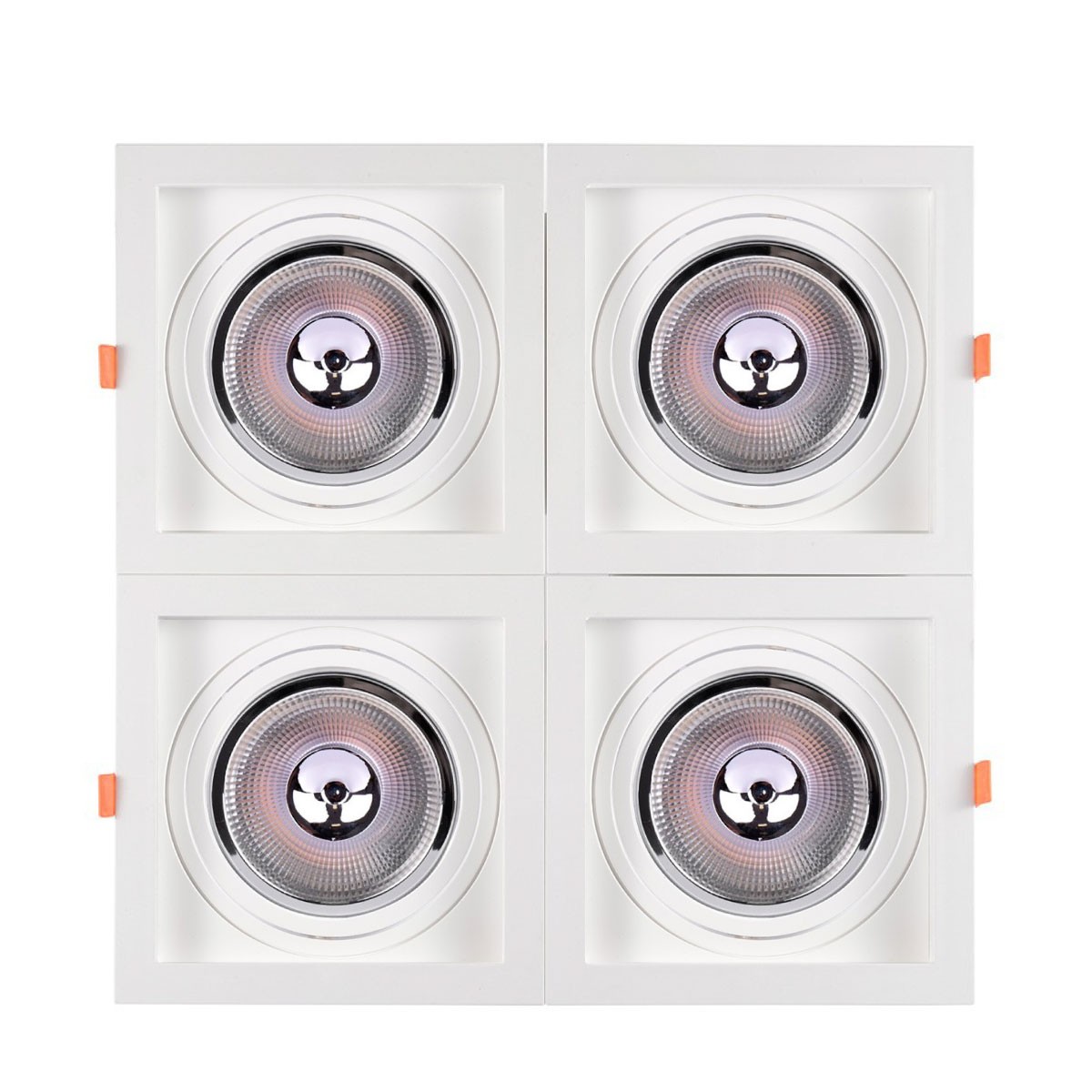 Pack x 4 - Square cardan type downlight ring for QR111 or AR111 bulb ...