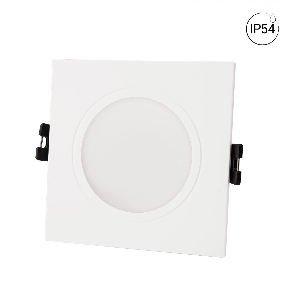 Square downlight ring for GU10/MR16 bulb - Opal diffuser - Cut Ø 75-80 ...