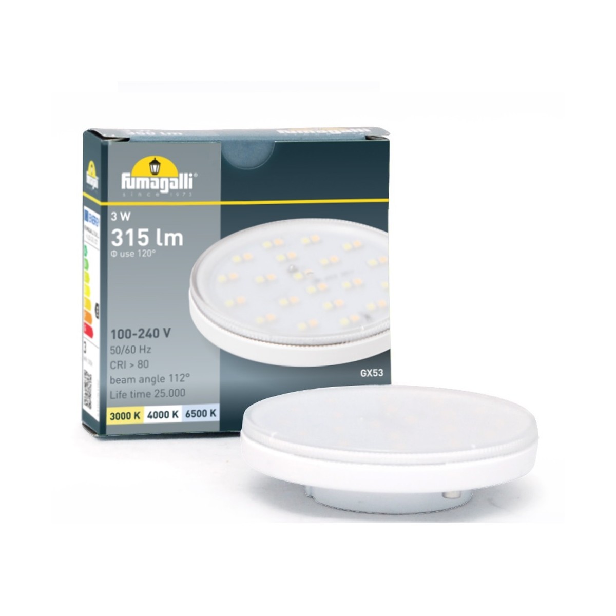 Fumagalli "Leti 200 HS" 3W - IP66 - GX53 - CCT recessed wall-mounted ...