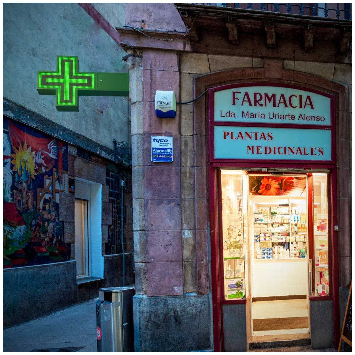 P16 programmable green single-color LED pharmacy cross - Outdoor