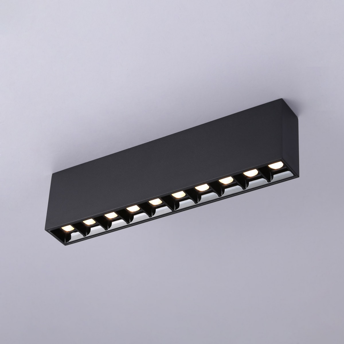 Linear LED surface spotlight black color - 20W - UGR18 - CRI90 - OSRAM Chip