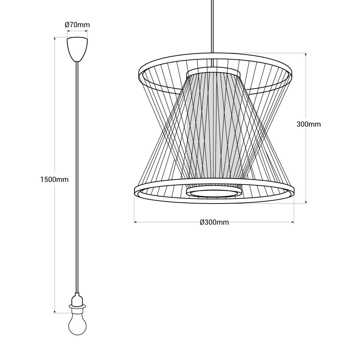 Rise Bamboo Indoor Pendant Lamp
