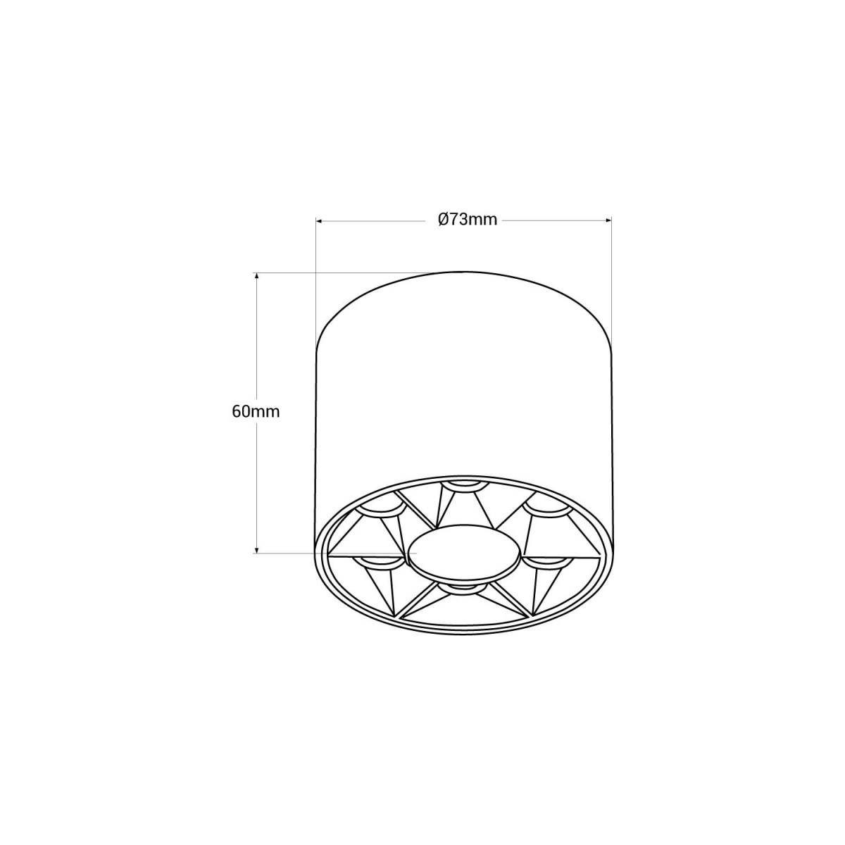 Ceiling light LED 8W - UGR18 - Driver Eaglerise