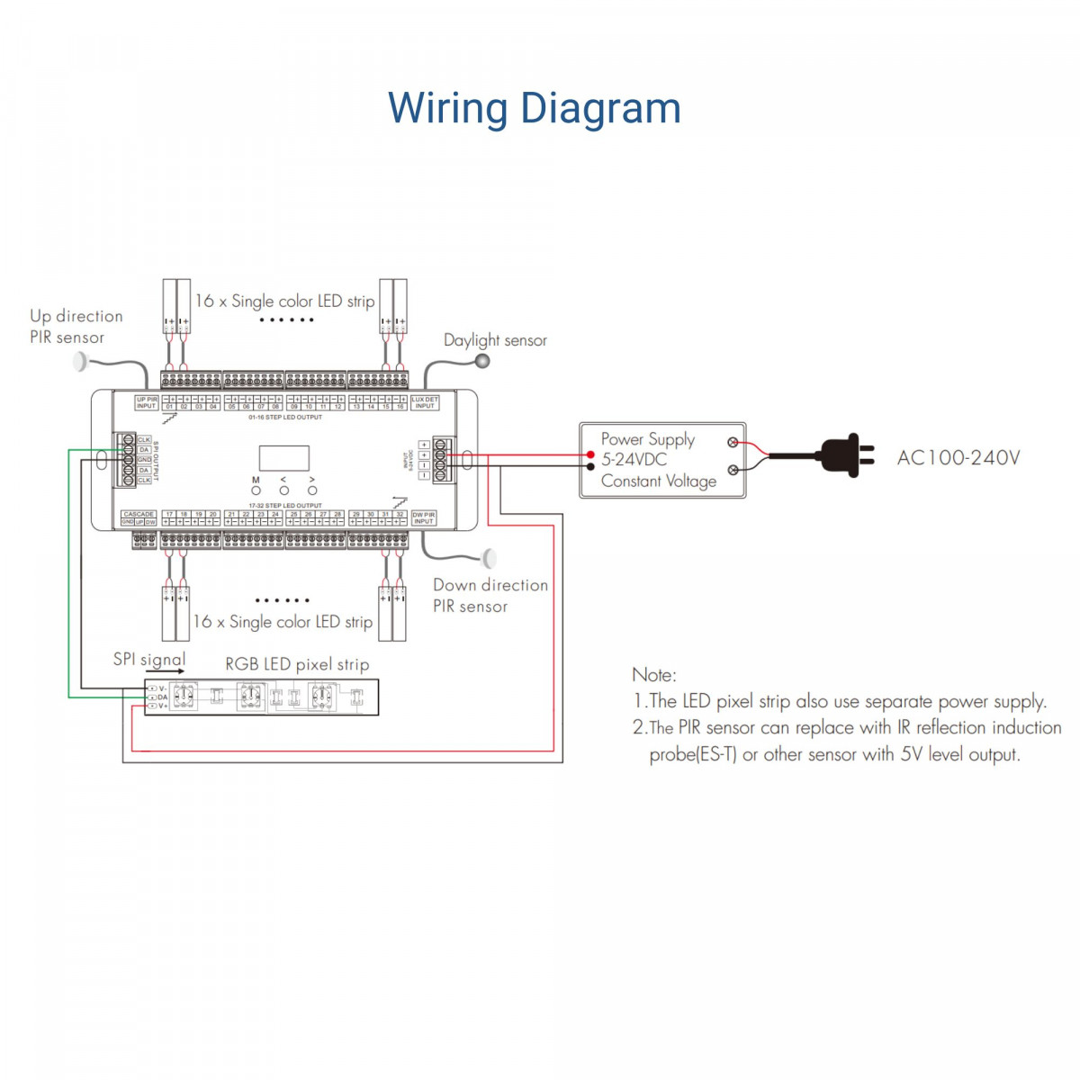Staircase light controller with PIR sensor