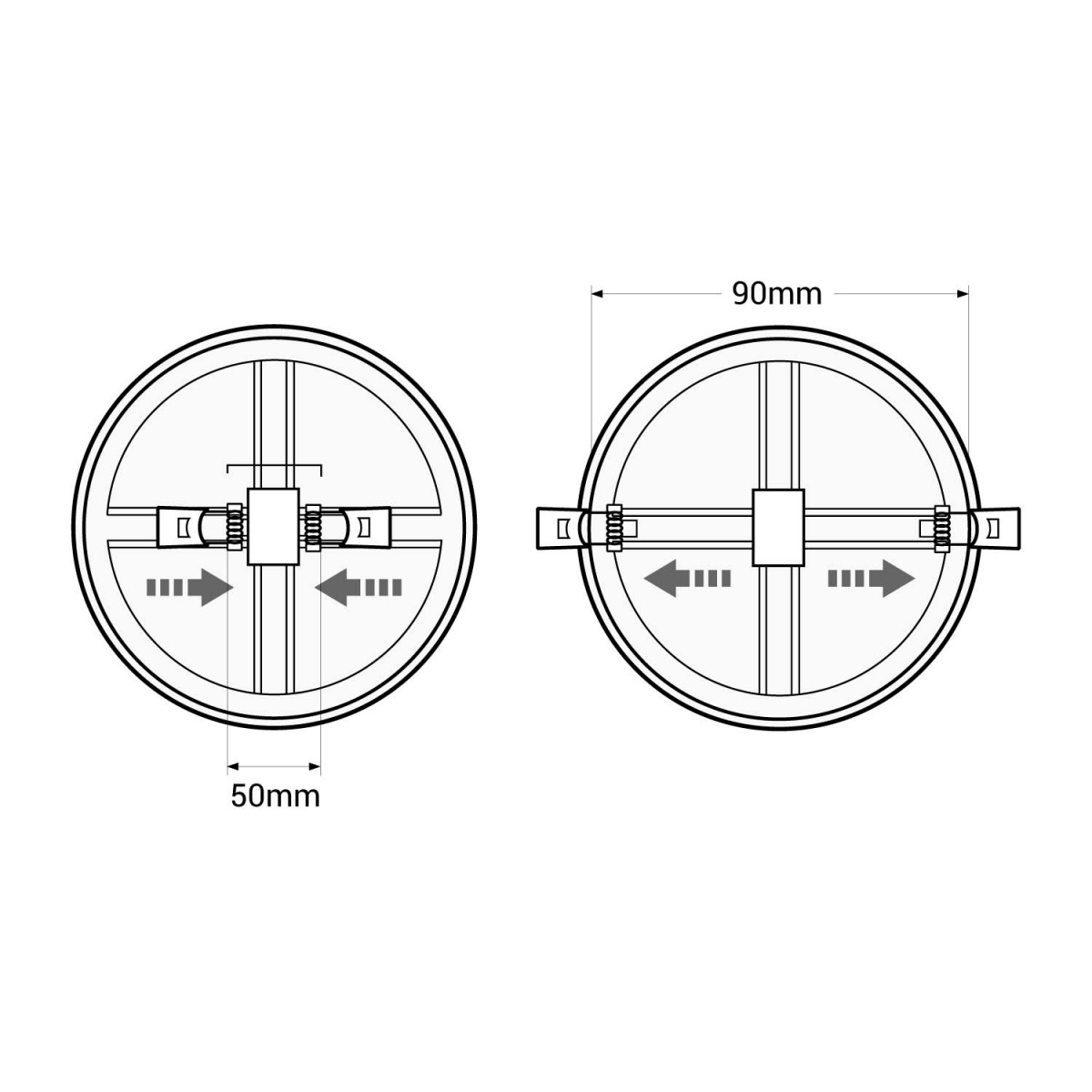 Recessed LED downlight - 8W - Adjustable cutout diameter