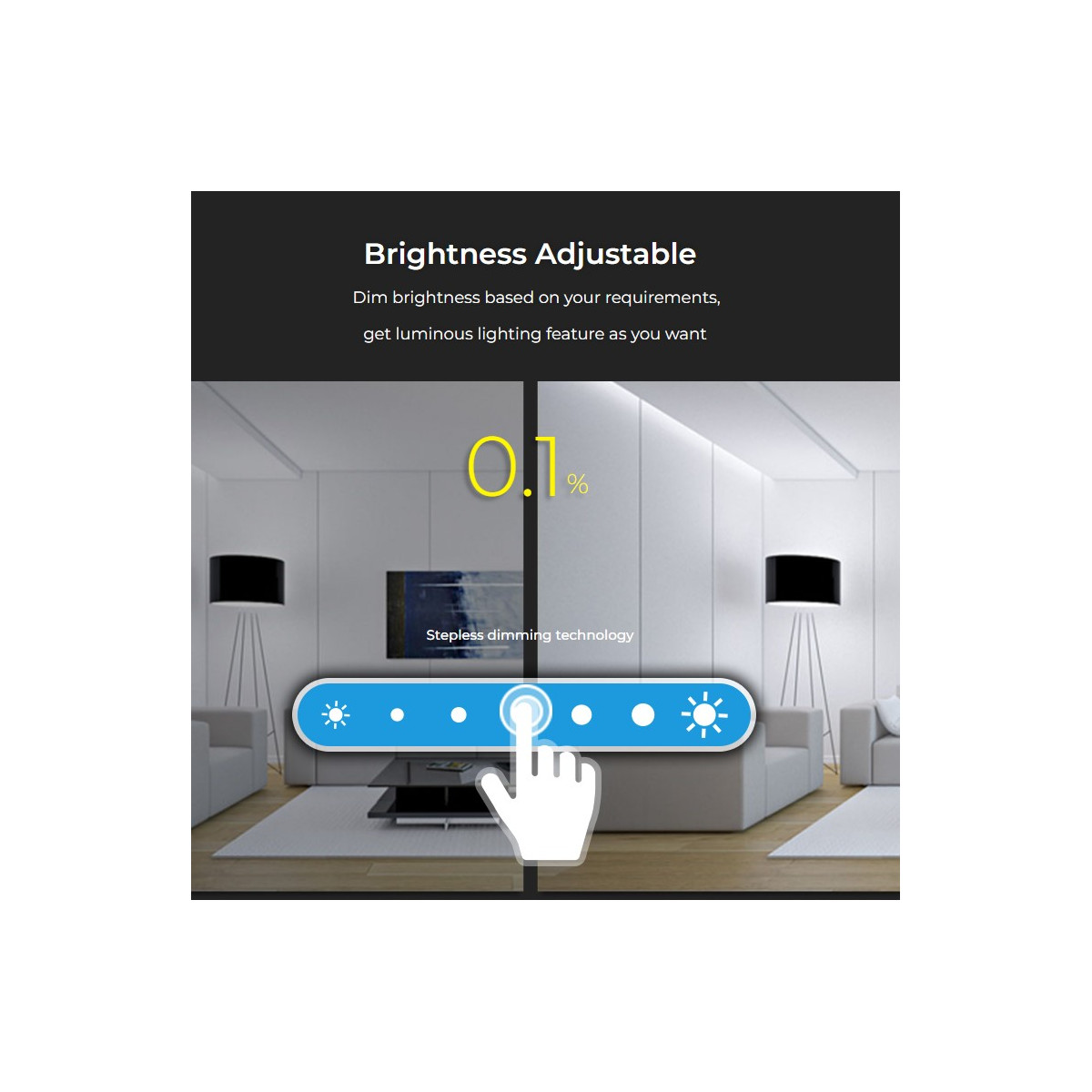 RGB+CCT touch control panel - 1 zone - MiLight