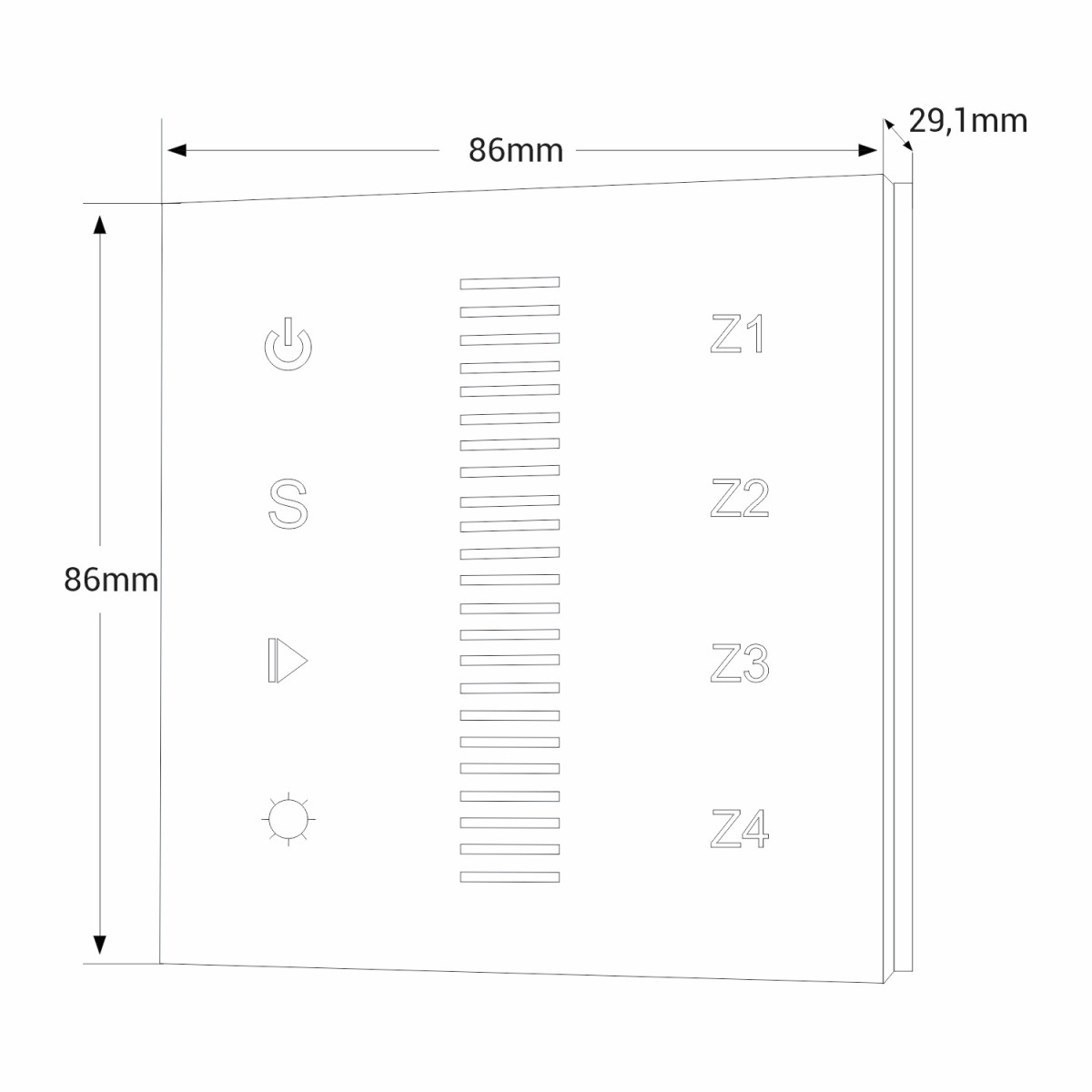 "Sunricher" Touch control panel - 4 zones - RGB