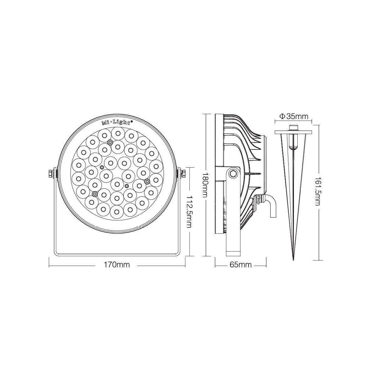 LED Garden spike light RGB+CCT -25W -IP66 - RF/WiFi -MiLight