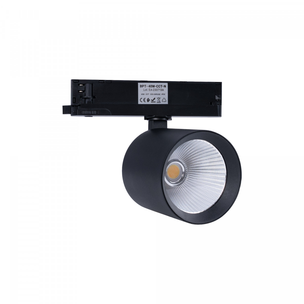 CCT LED 3-phase track spotlight - 40W - Driver KGP - Black