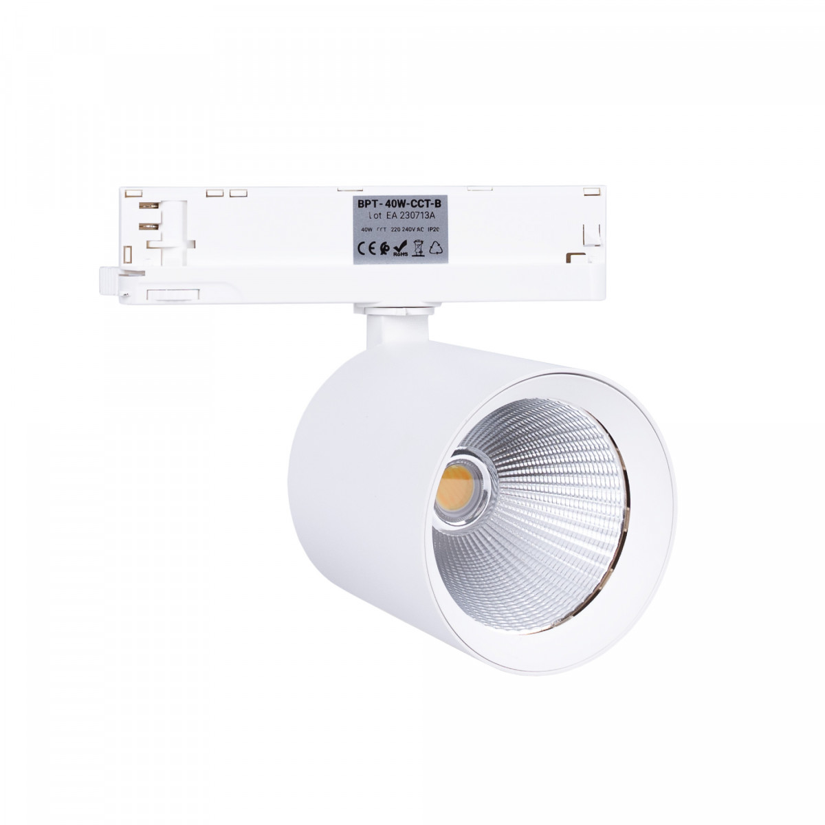 CCT LED 3-phase track spotlight - 40W - KGP Driver- White