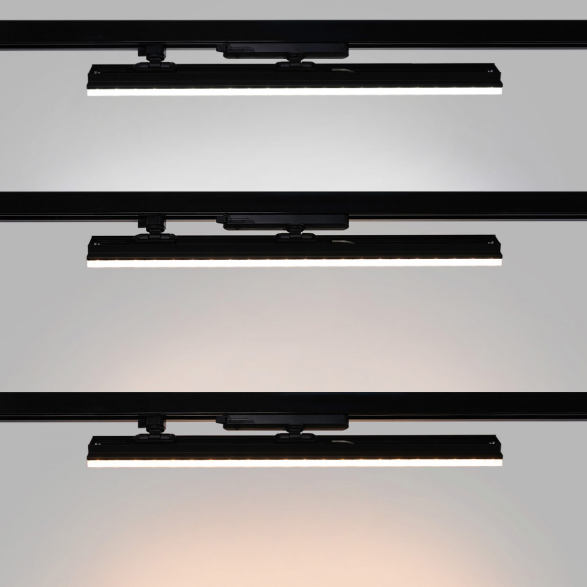 Linear LED spotlight for 3-phase track - 20W - CCT - Black