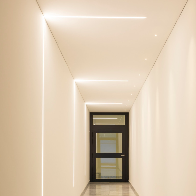 Recessed aluminium profile - 24,5 x 7mm -LED Strip 12mm - 2m
