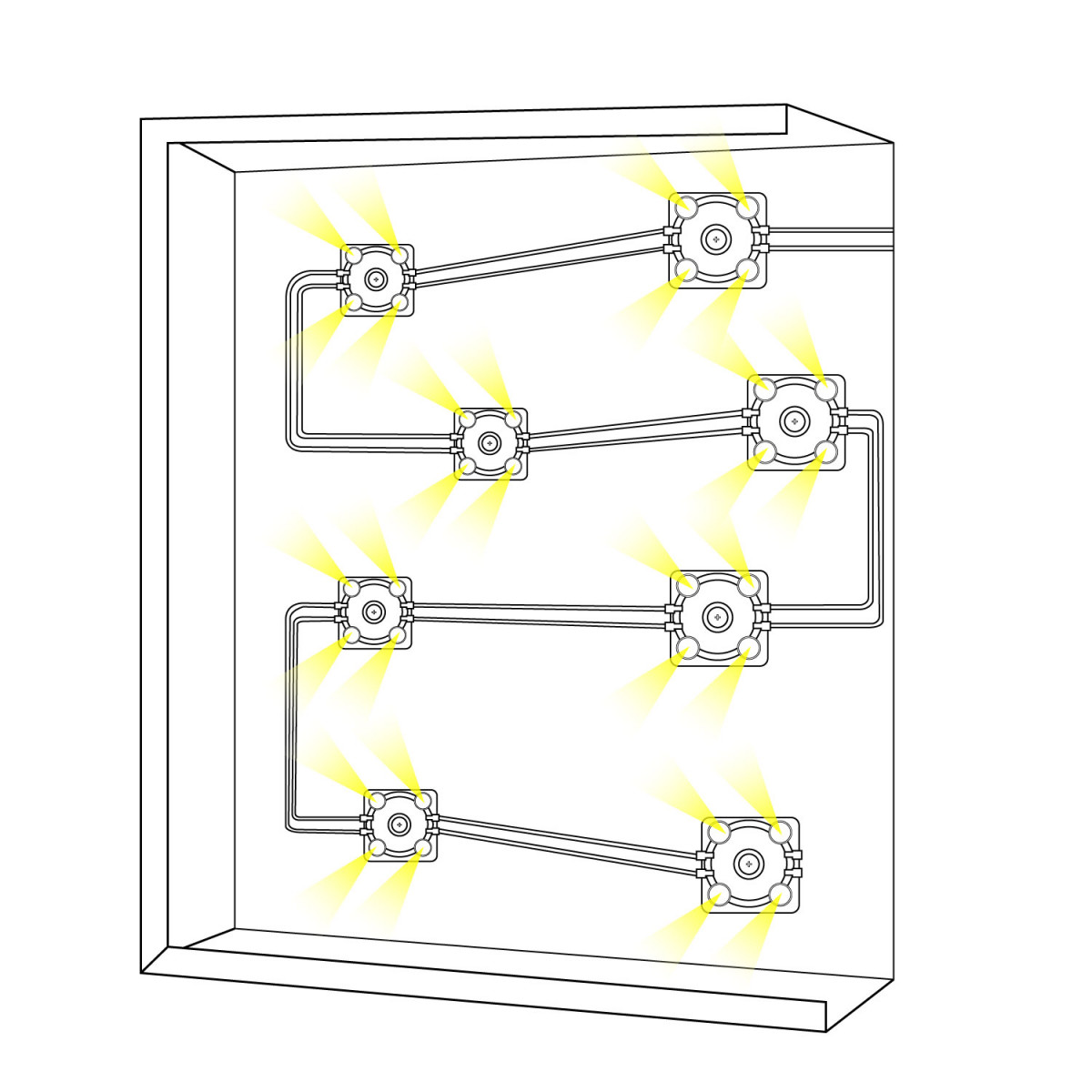 Square LED module for signs - 3.6W - 220V AC - IP65 - 165º - 4000K