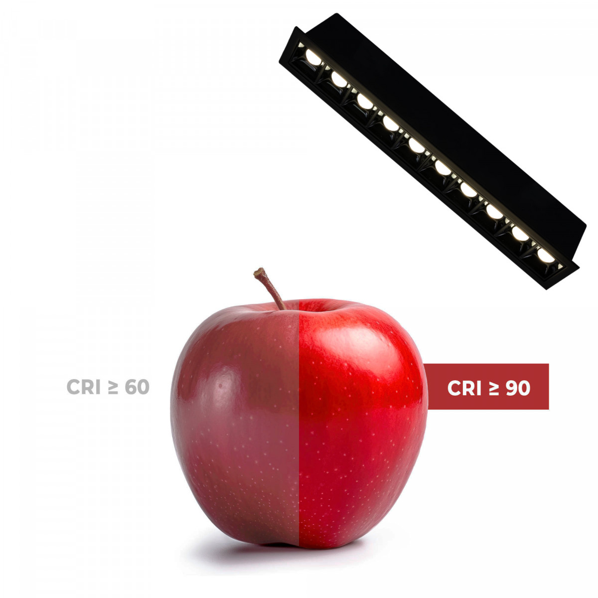 Recessed linear LED downlight - 20W - CRI90 - OSRAM - Black