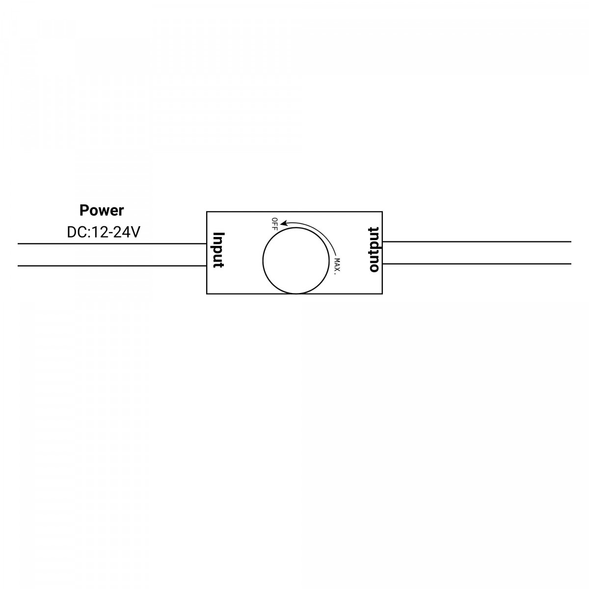 Dimmer for single colour LED strip - 12-24V DC - 2A
