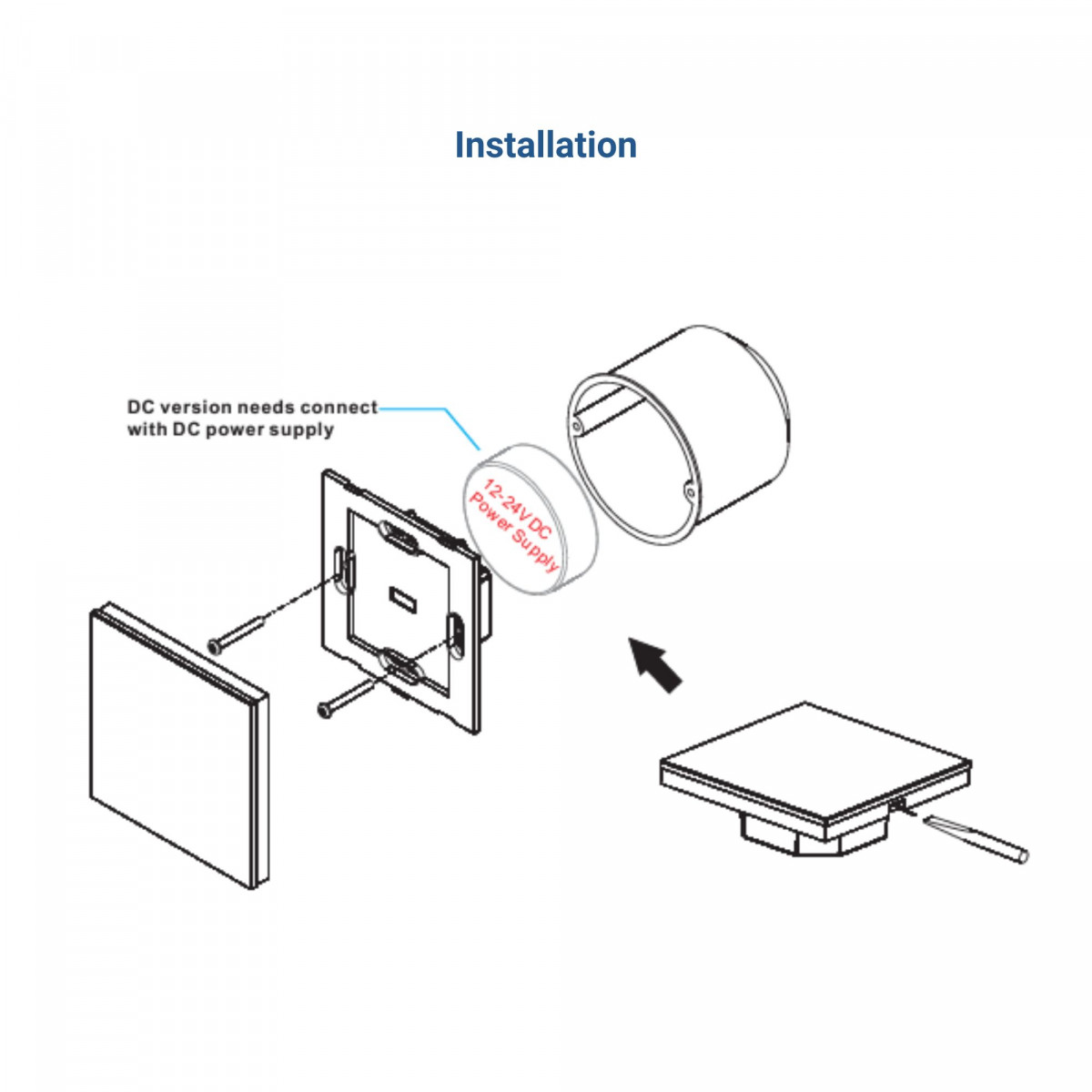 RGBW 12-24V Recessed RGBW Touch Controller Mechanism