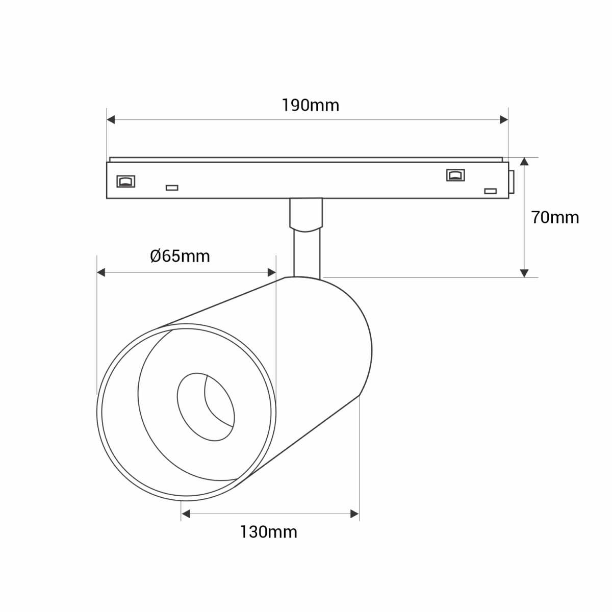 LED spotlight for magnetic track 48V - 20W - DALI - 2 dimmable