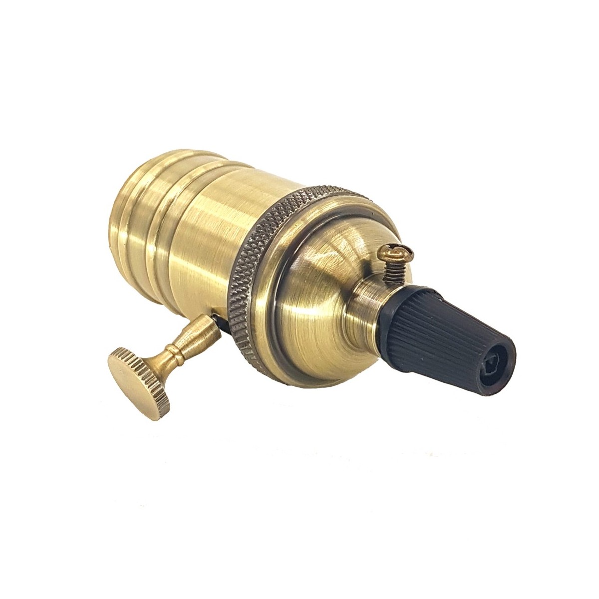 Vintage E27 lamp holder socket bronze color with switch