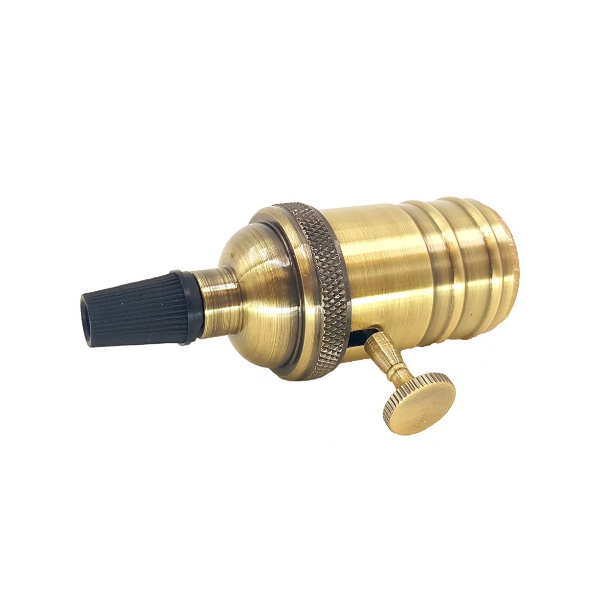 Vintage E27 lamp holder socket bronze color with switch