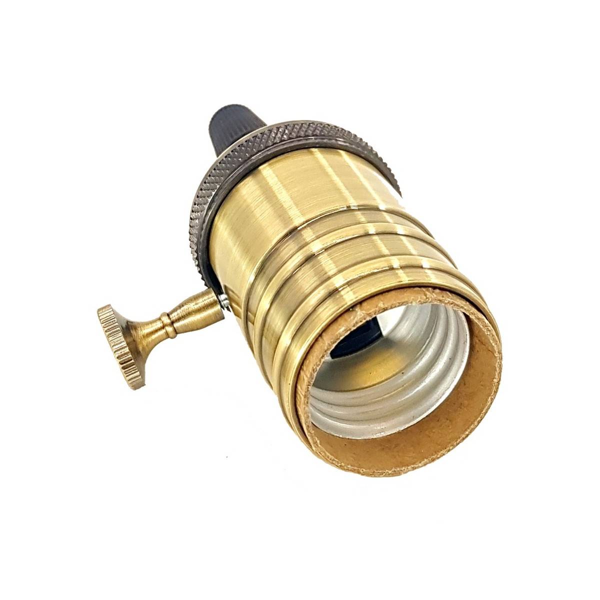 Vintage E27 lamp holder socket bronze color with switch