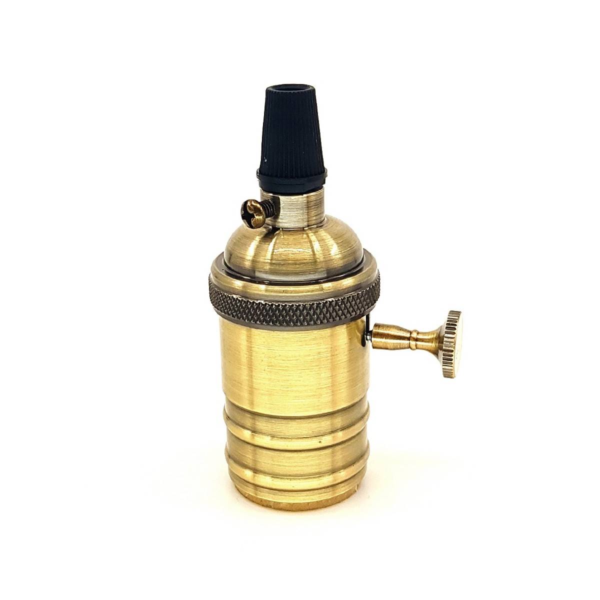 Vintage E27 lamp holder socket bronze color with switch