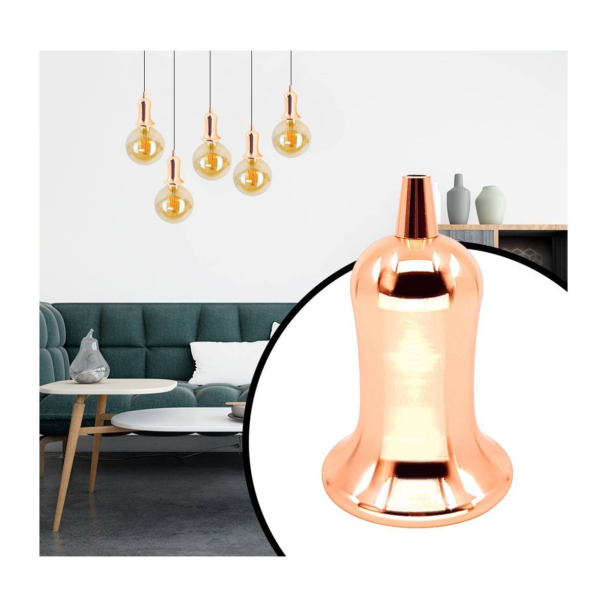 Buy E27 Bell Socket in Pink Bronze