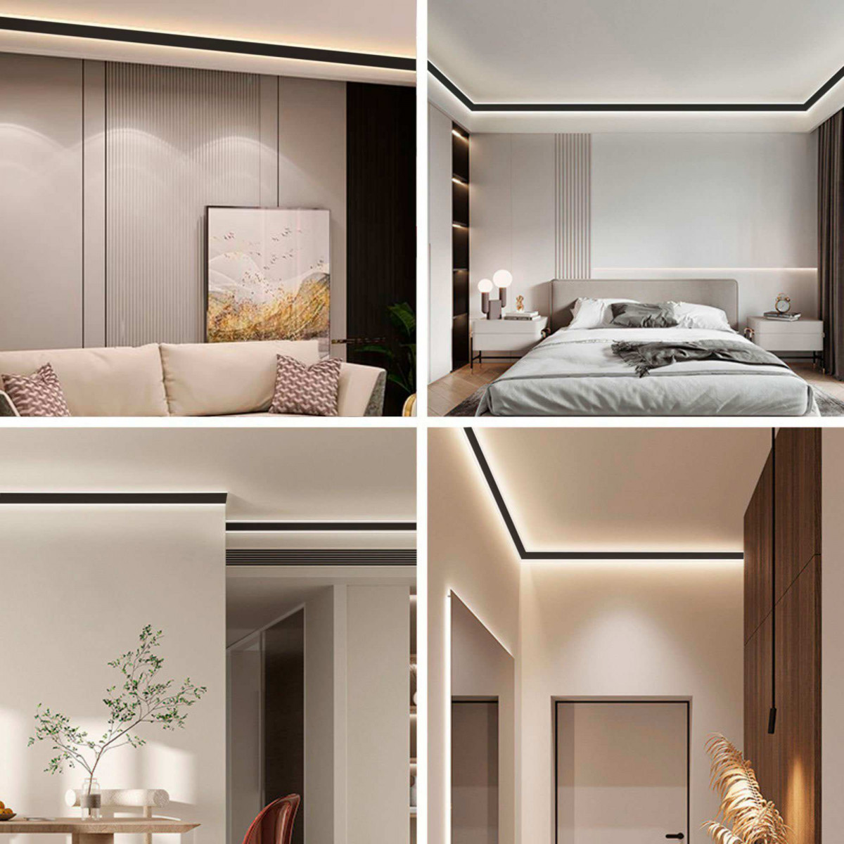 Aluminium corner profile - Double LED strip - 38.7x39mm - 2m