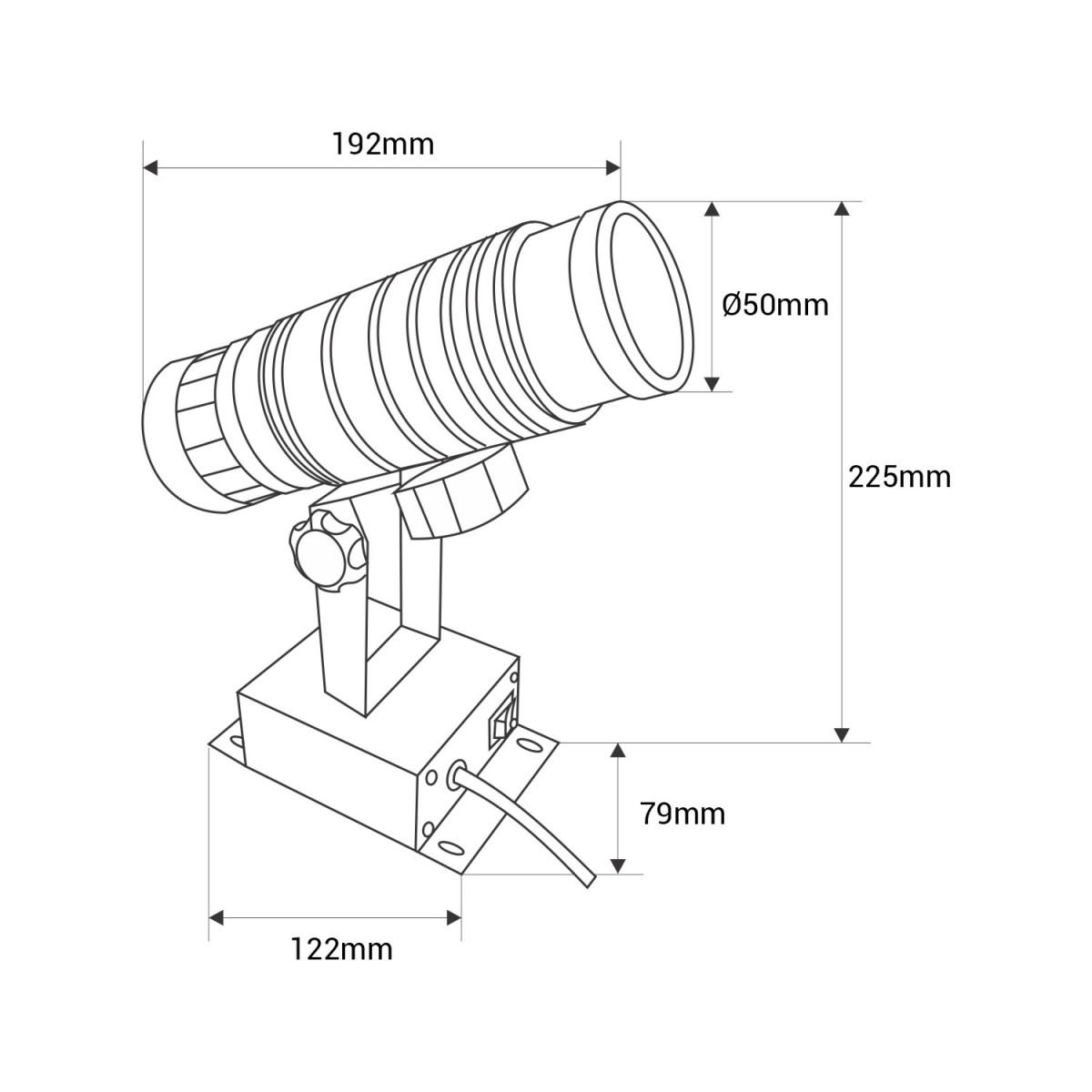 Rotating LED GOBO Projector 35W - Indoor - 18° Optics - IP20