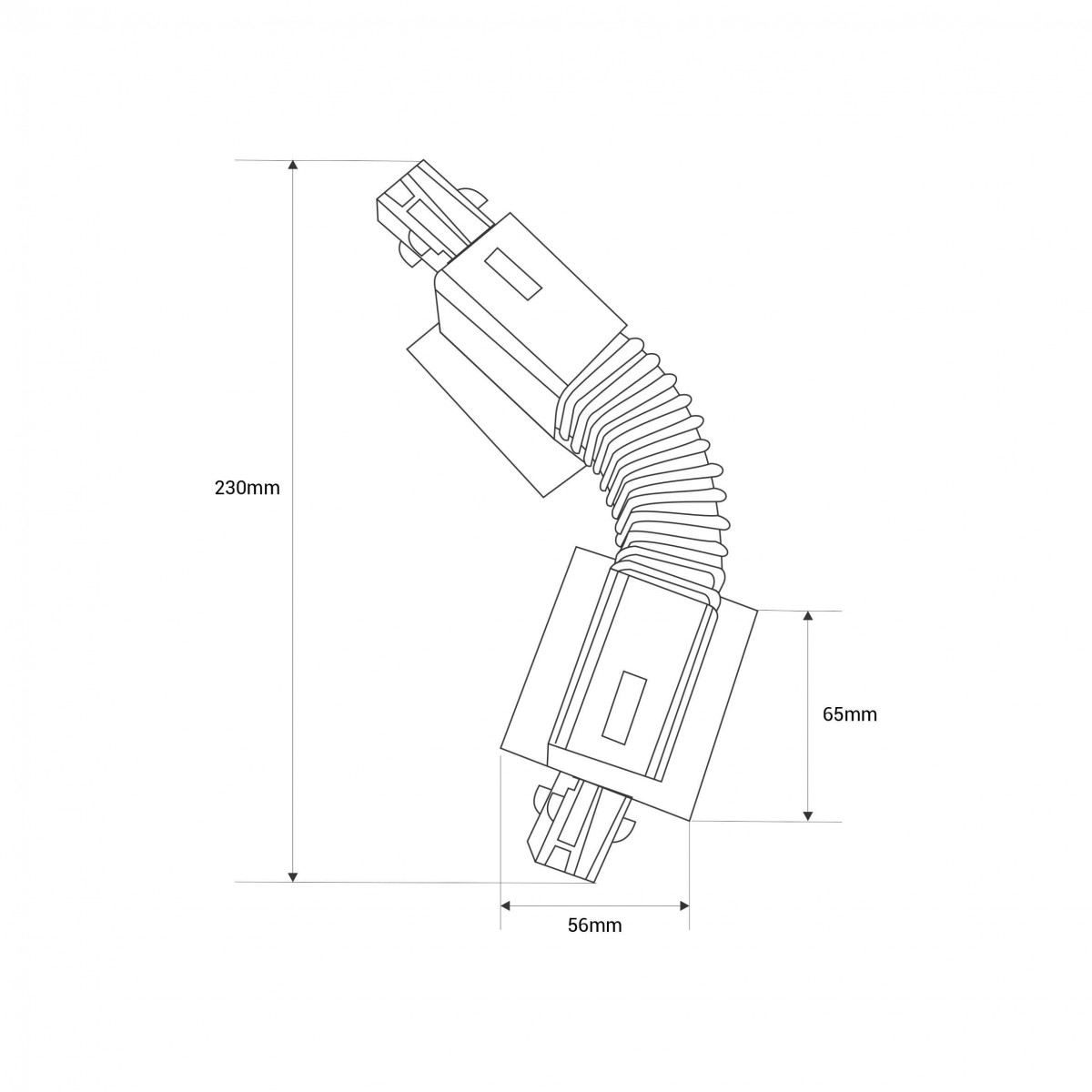 Flexible connection for embedded three-phase track