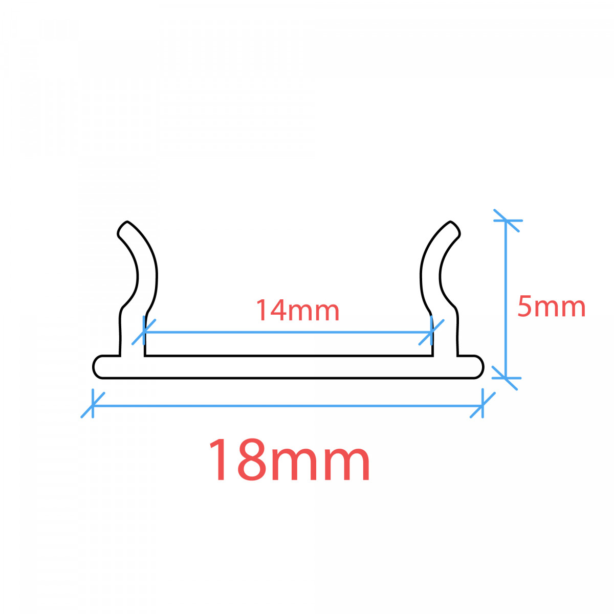 Surface-mounted LED profile with diffuser - Complete kit - 18x5mm - LED ...