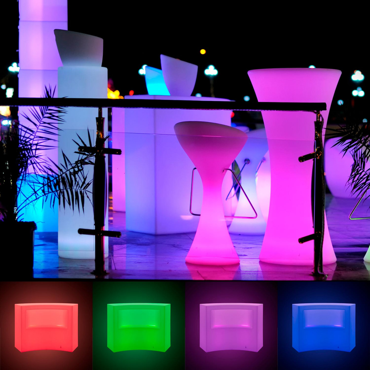 RGBW LED Display Counter - 2 x 5W - Rechargeable - Curved Design