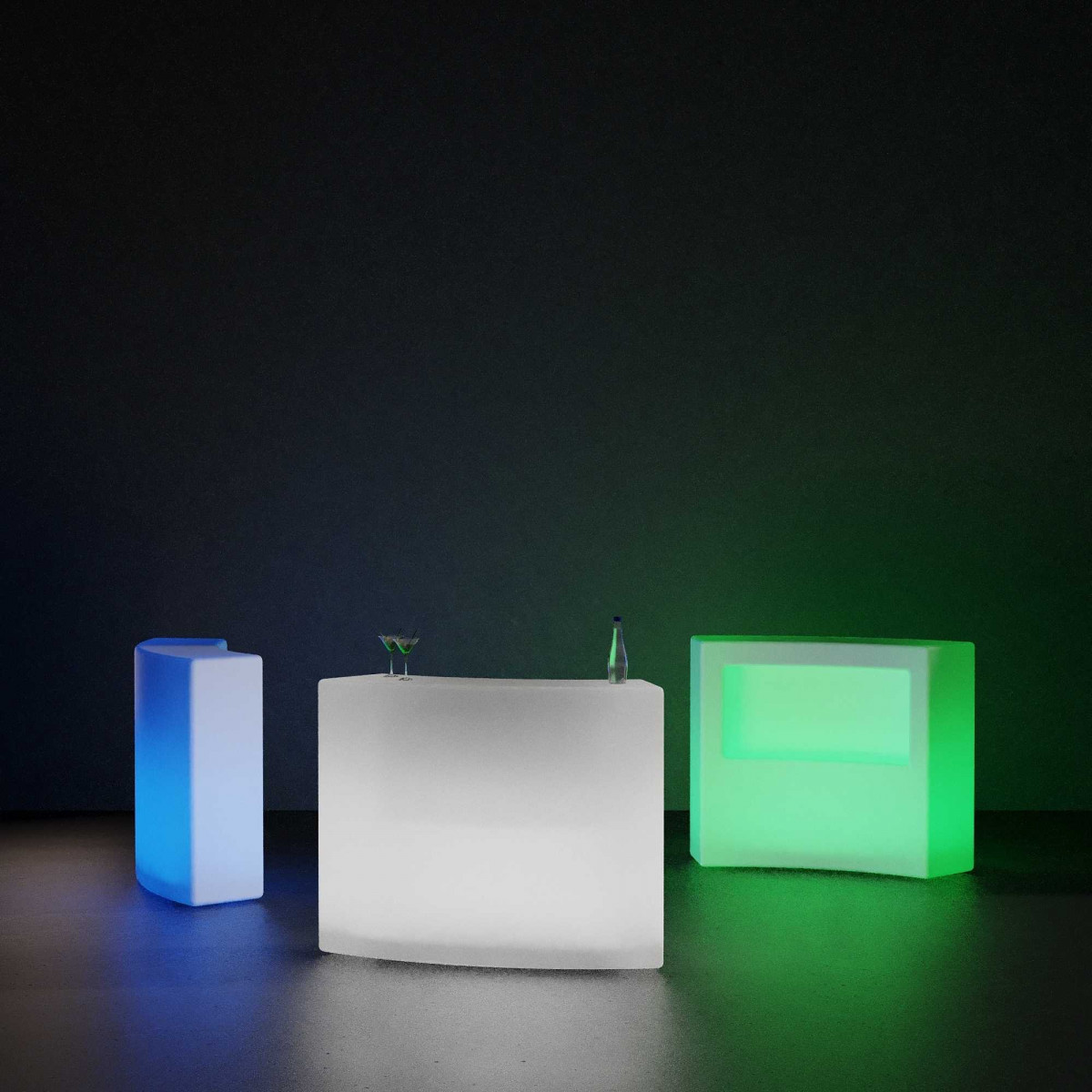 RGBW LED Display Counter - 2 x 5W - Rechargeable - Curved Design