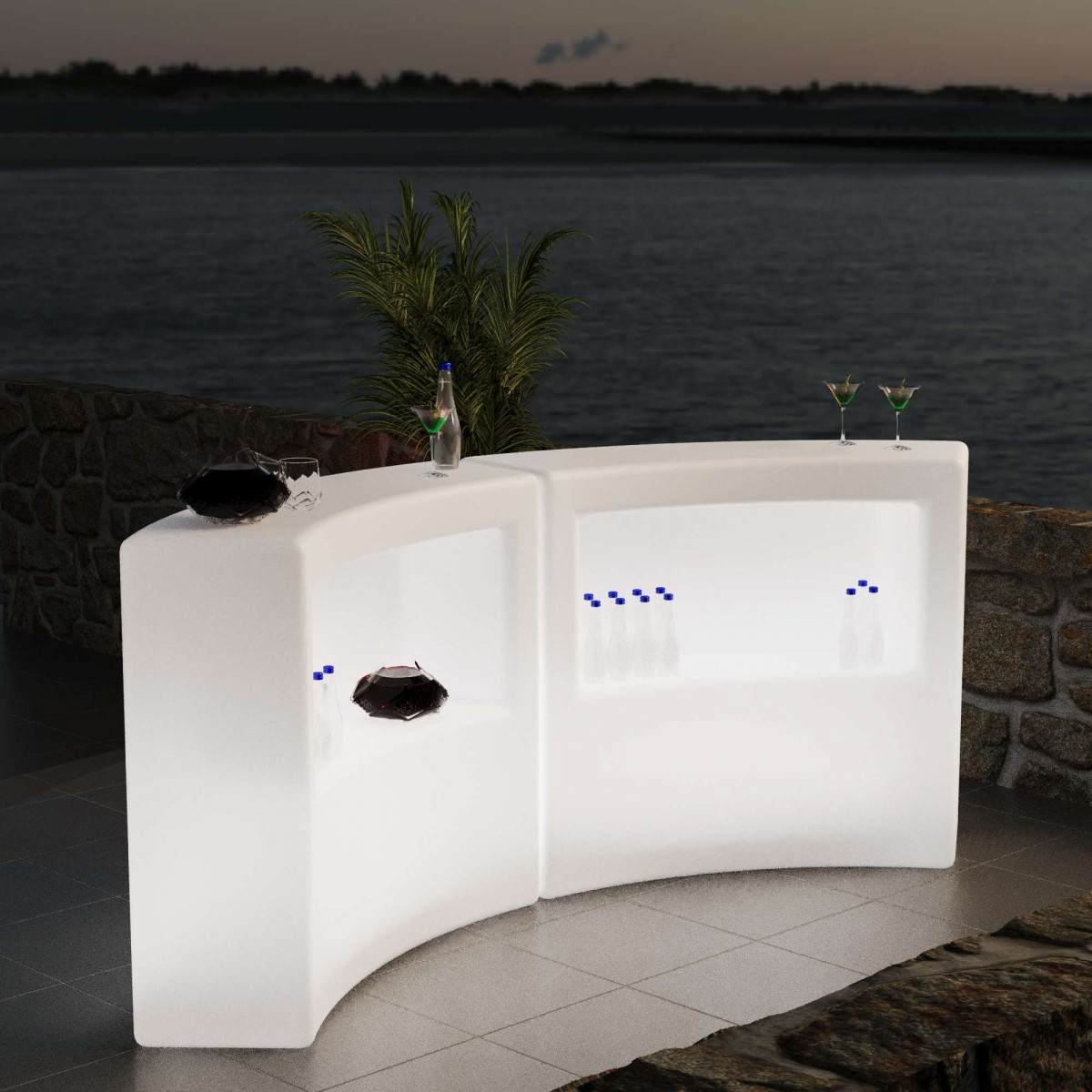 RGBW LED Display Counter - 2 x 5W - Rechargeable - Curved Design