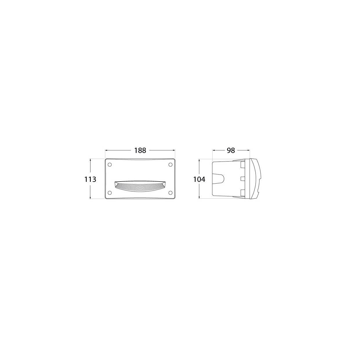 Fumagalli "Leti 200 HS" 3W - IP66 - GX53 - CCT recessed wall-mounted ...