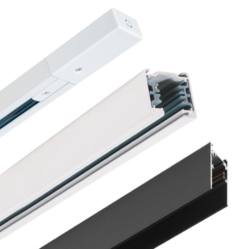 Floodlights and rails for LED store lighting