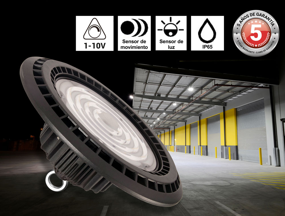 Campana LED Industrial 200W UFO Dimmable Chip PHILIPS