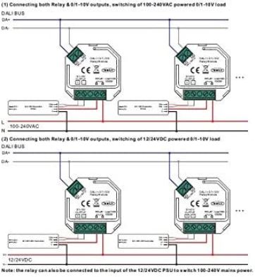 2 en 1 Interrupteur relais DALI et convertisseur 0-10V 1 canal