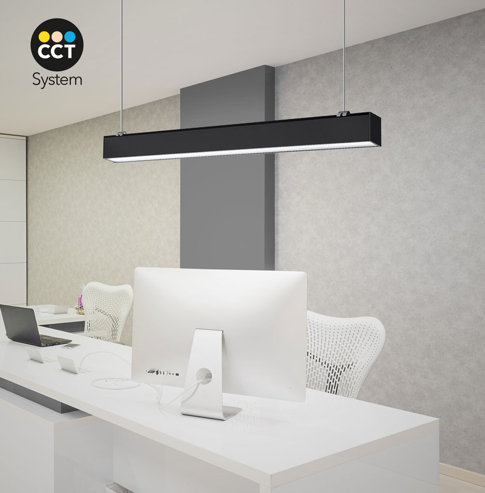 Lámpara lineal LED de suspensión 40W 120cm CCT | Luminaria Lineal