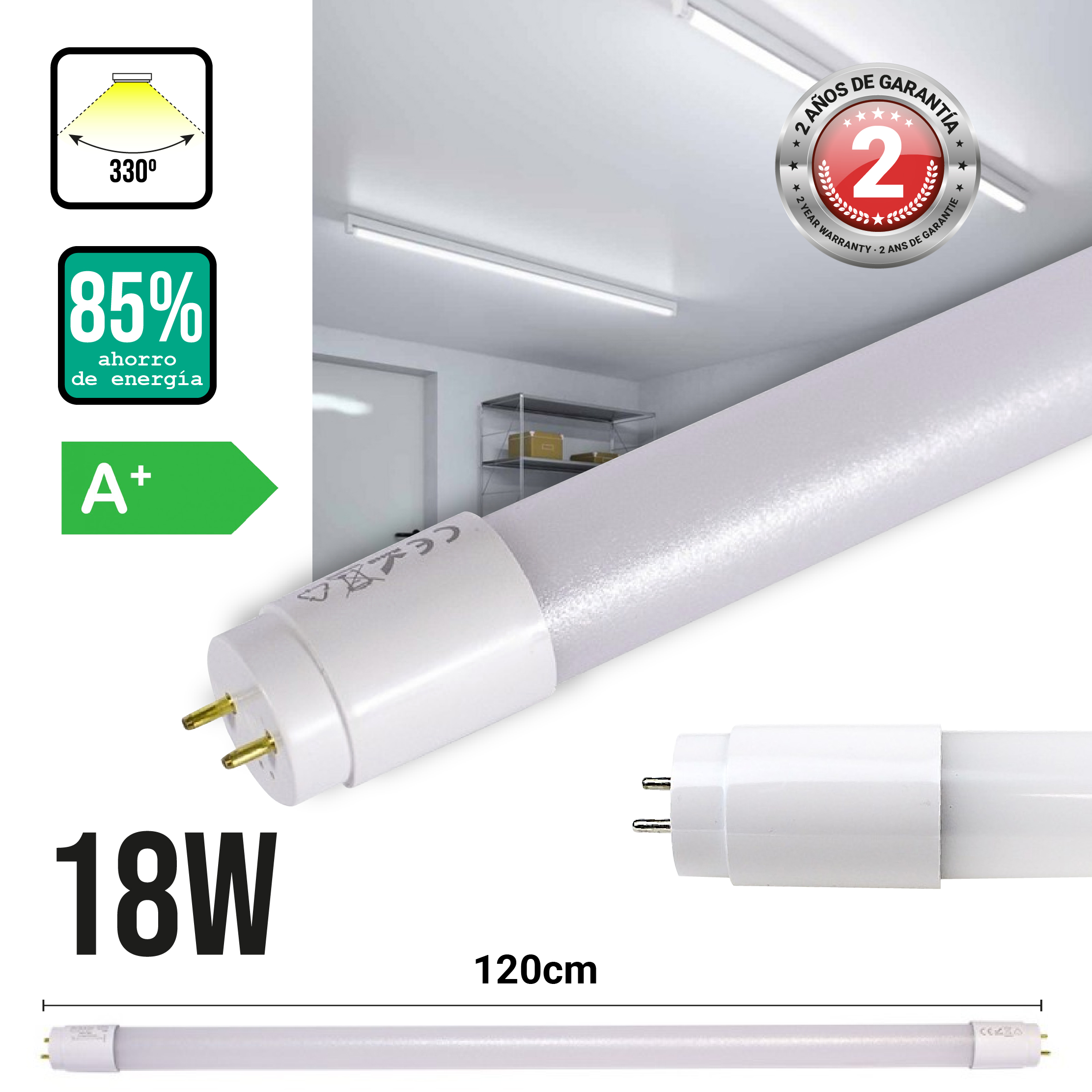 Comprar tubo LED 120cm 18w T8 - Barcelona LED