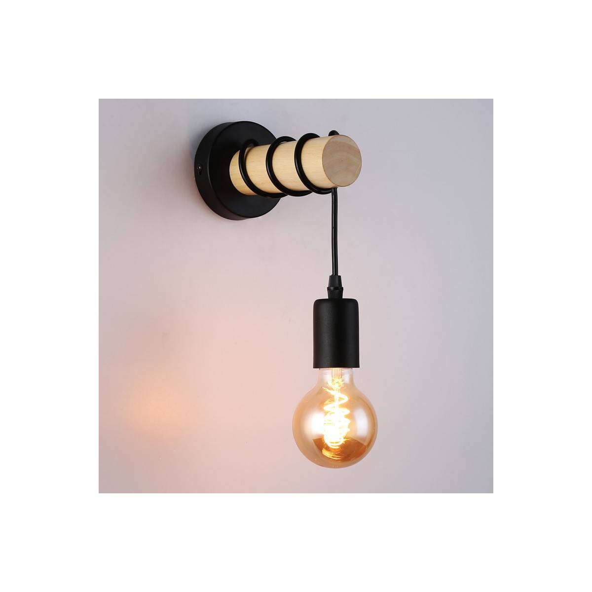 Applique rustiche in legno per interni : Applique da parete