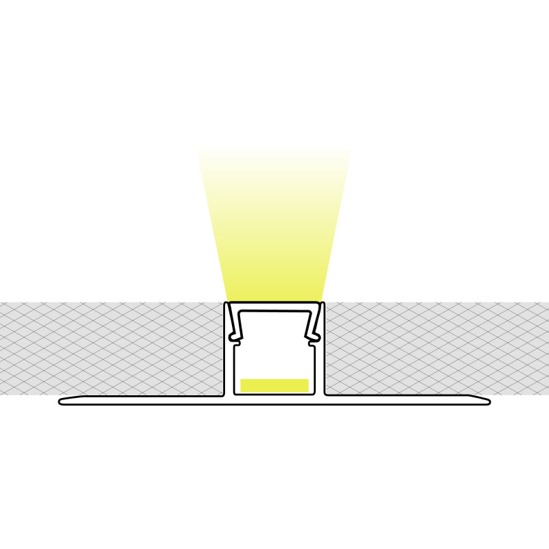 LED strip profiel integratie / trimless met diffuser - 55x11,5mm - 2 ...