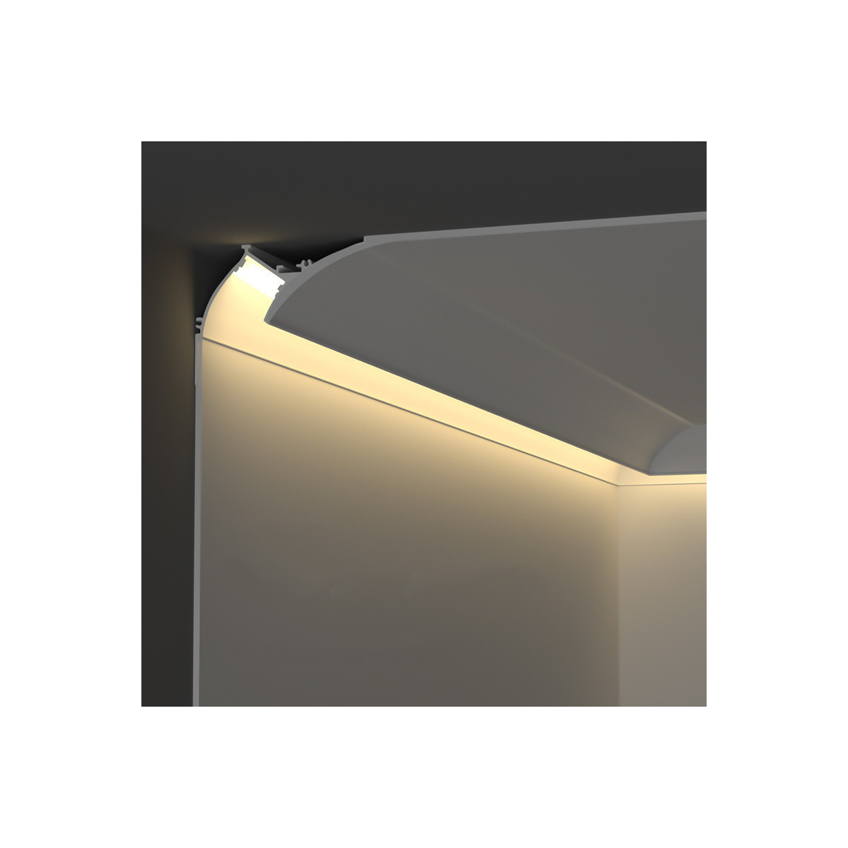 Profiel voor LED strip - inbouw / trimless voor hoek - Wallwasher ...