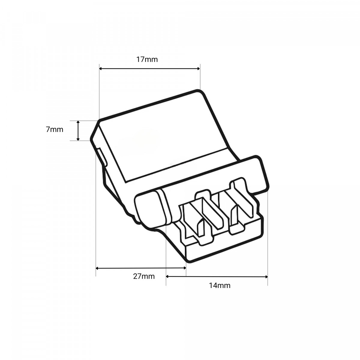 Conector Hippo-M - Fita LED monocromática para cabo - 10mm - 2 pinos - IP66