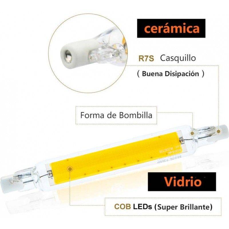 Lâmpada R7S 1200lm Chip COB 12W - Lâmpada de LED econômica