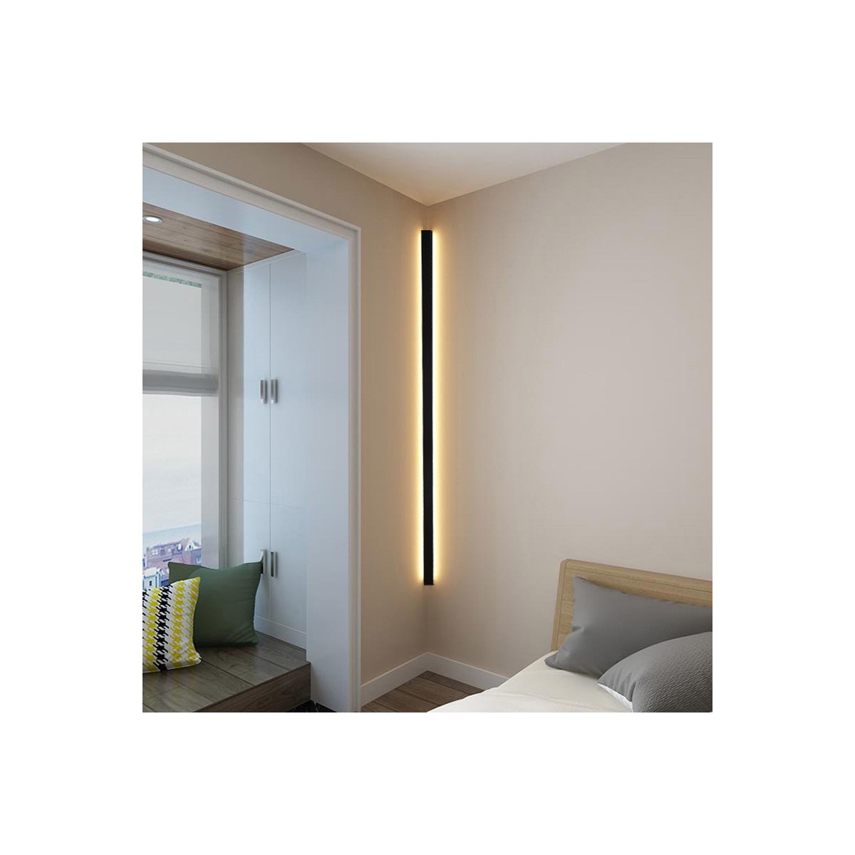 Perfil de canto em alumínio - Fita dupla LED - 38,7x39mm -2m