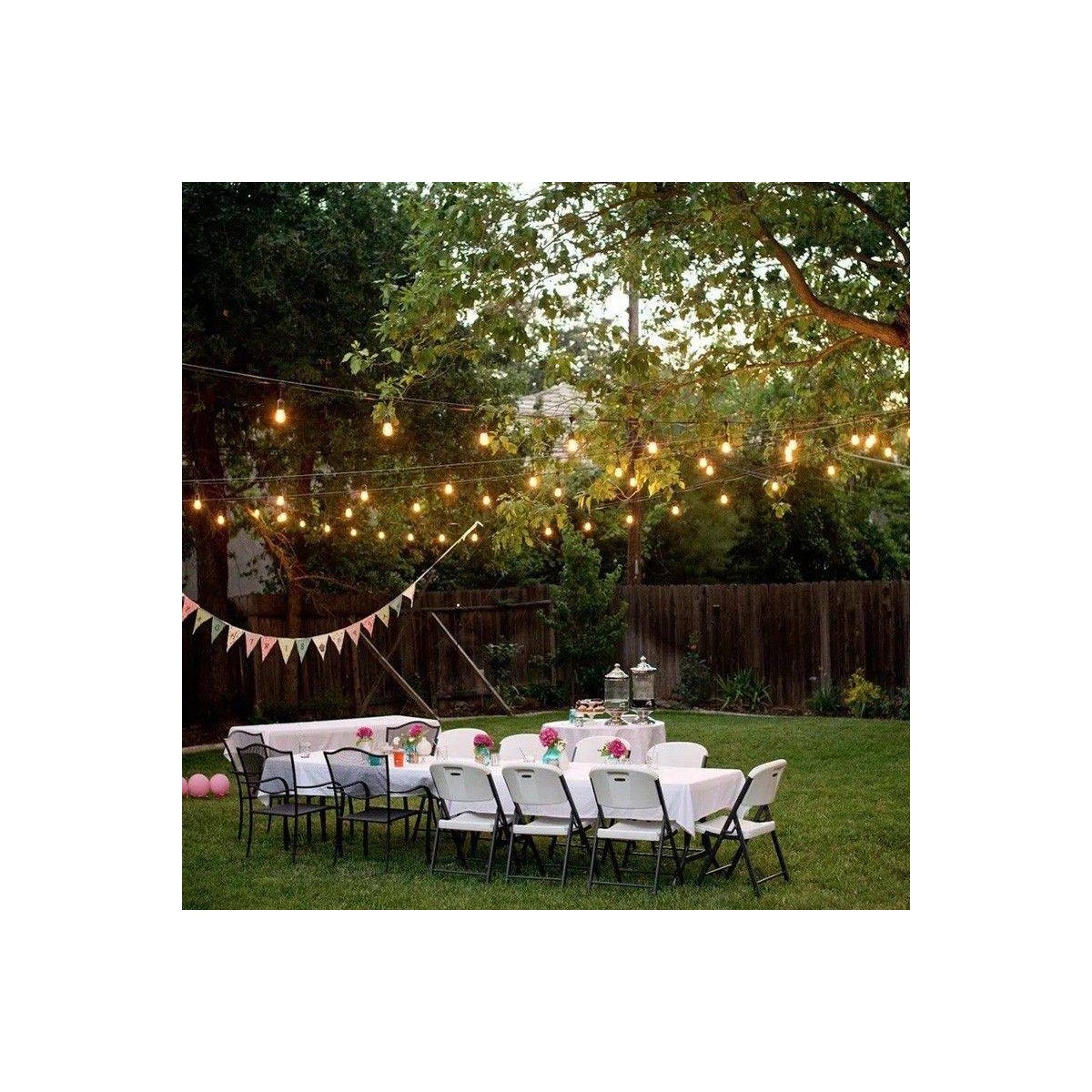 Grinalda exterior conectável em série- IP65 - 6,5 metros - 10 x E27