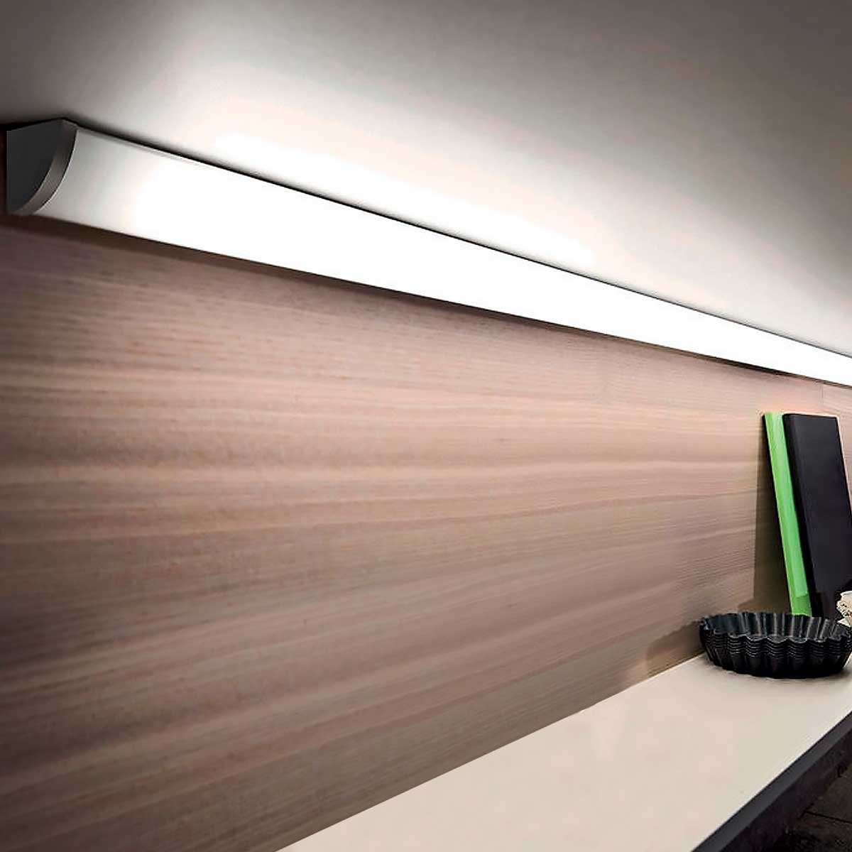 Perfil de canto de alumínio para fita de LED com difusor