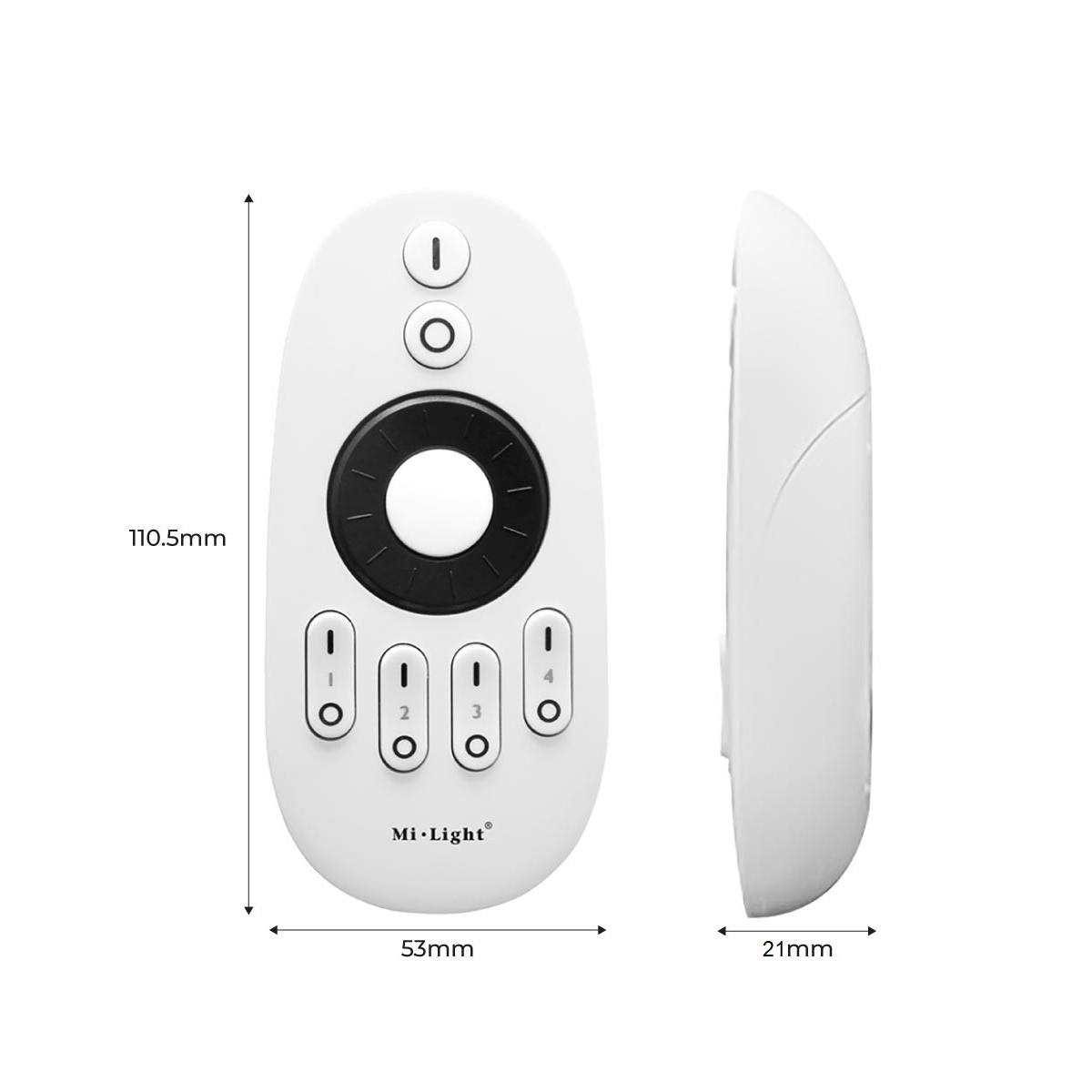 Controlador remoto LED Monocromático - 4 zonas - Botão giratório ...